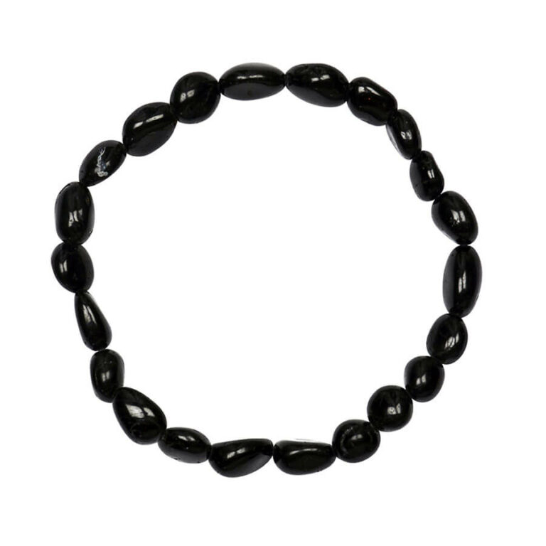 Armband schwarzer Turmalin, 6-8mm Nuggets – Hexerey Hamburg